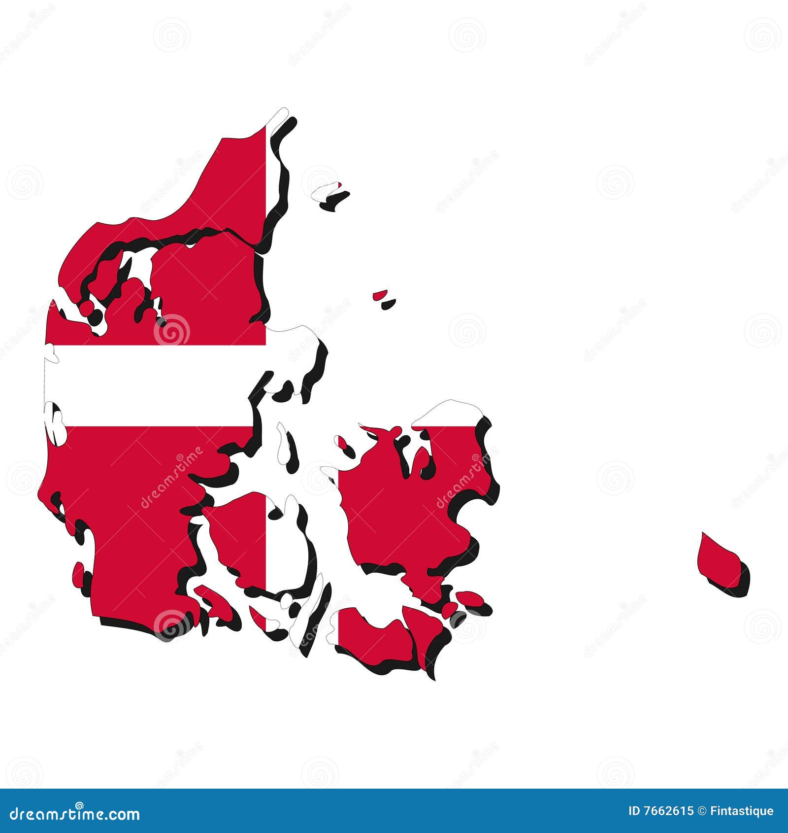 Denmark map flag stock vector. Illustration of denmark - 7662615