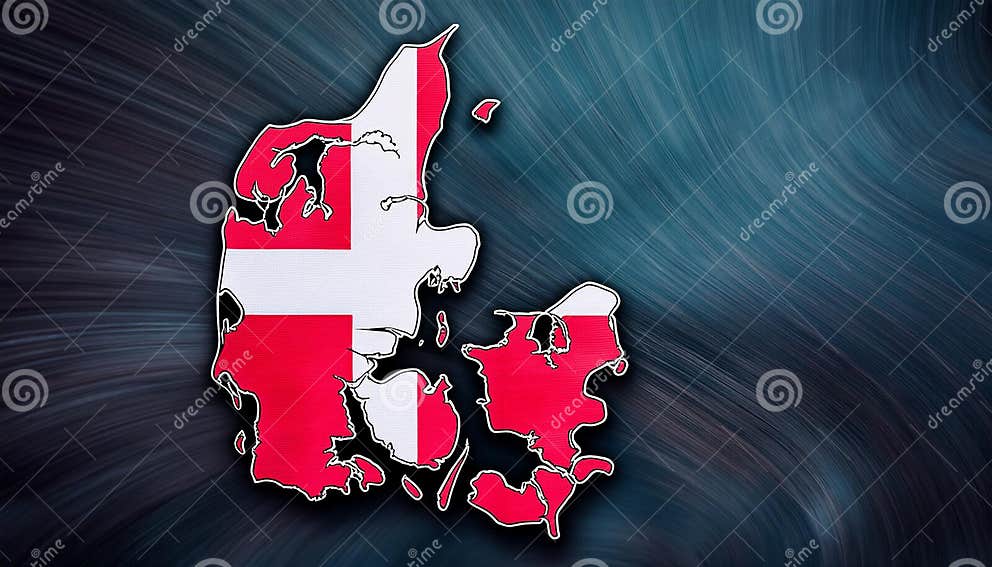 Denmark Map and Flag stock illustration. Illustration of text - 344688975