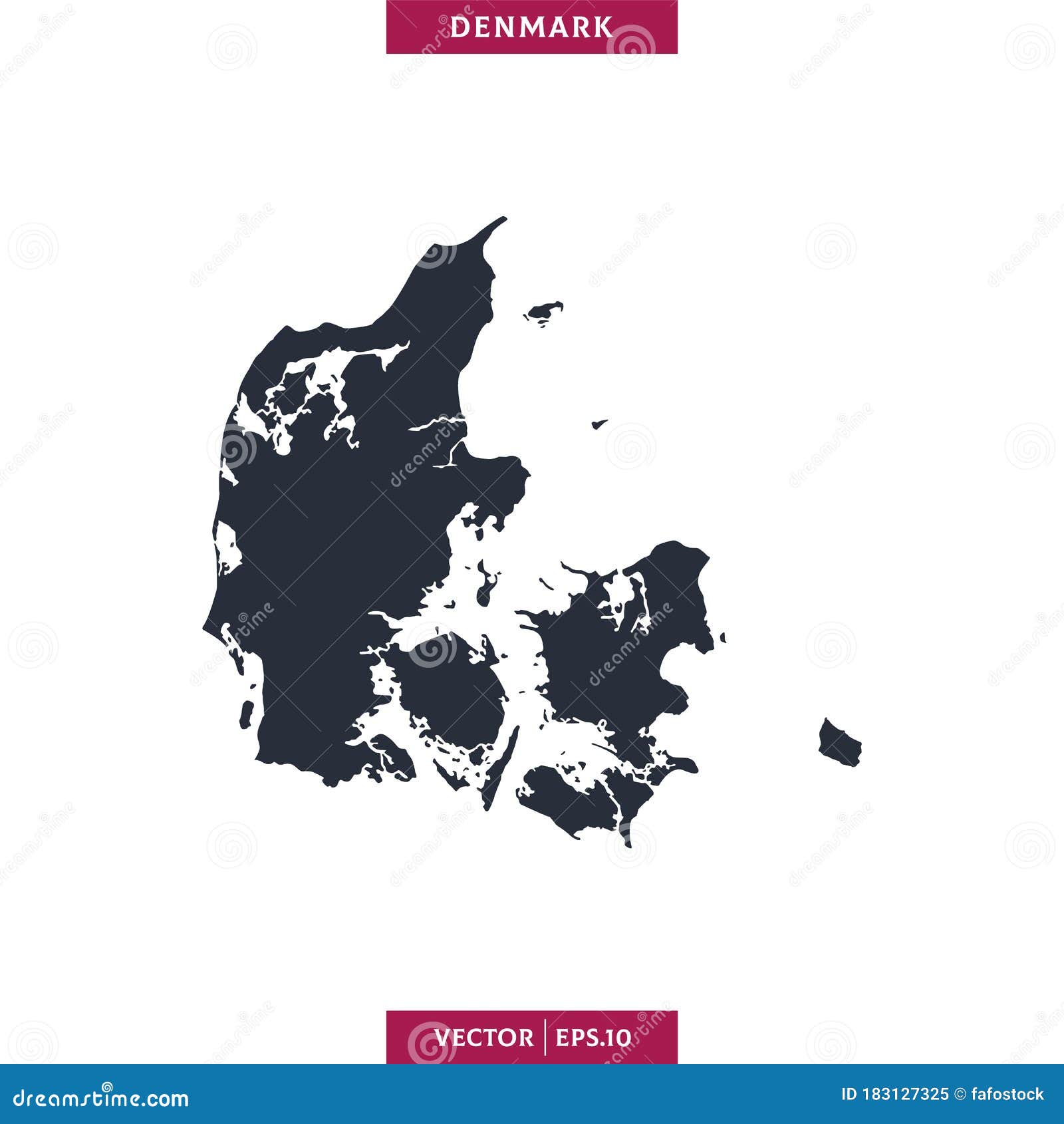 Denmark Map - High Detailed Black Map With Counties/regions/states Of ...