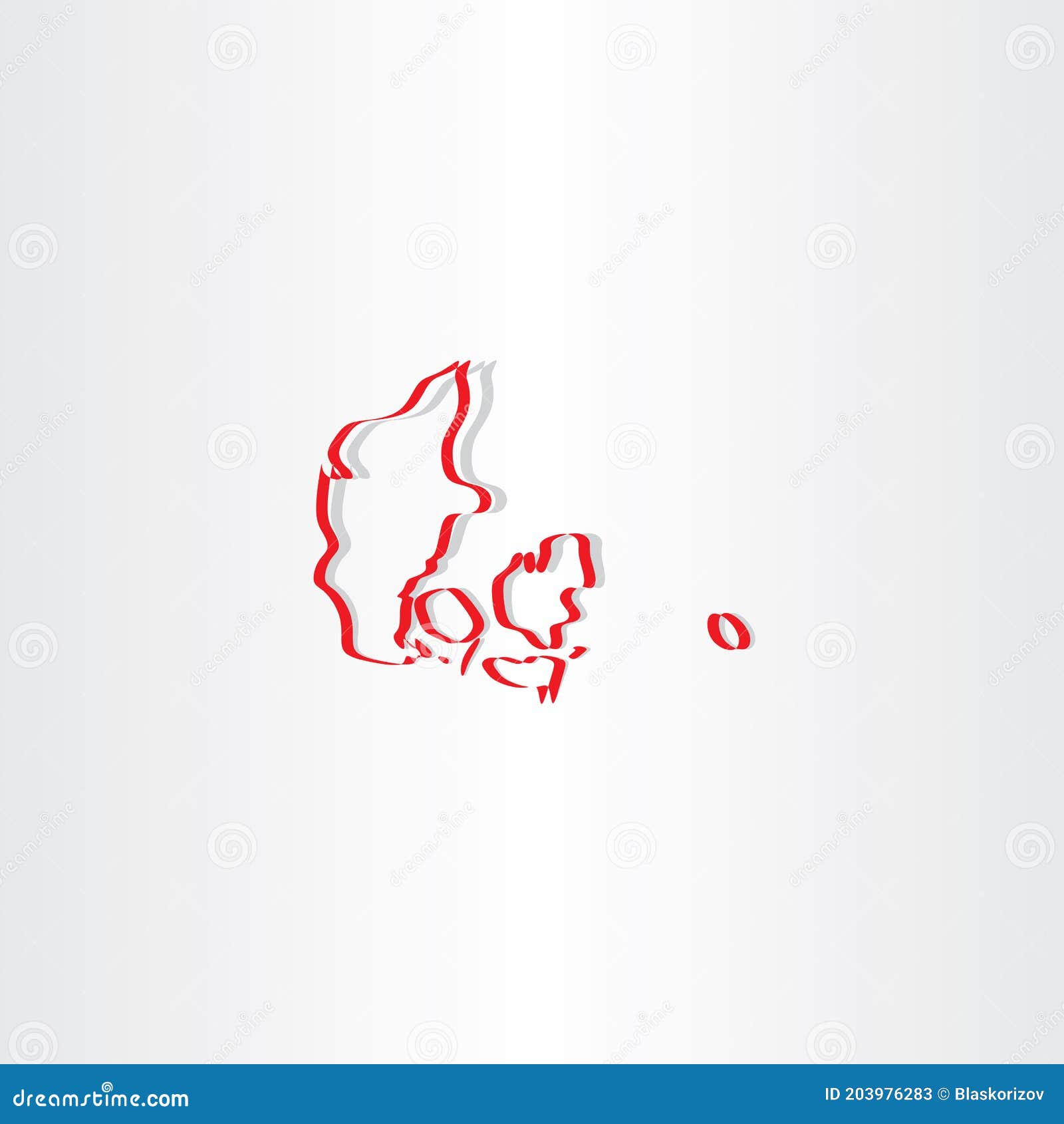 Denmark map icon vector stock vector. Illustration of world - 203976283