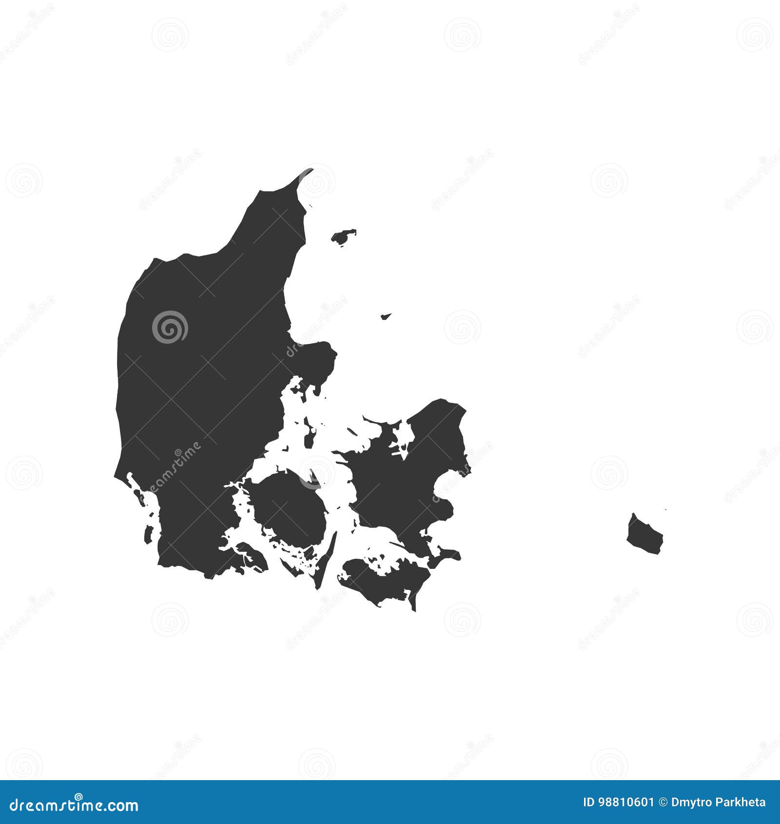 Denmark Map Illustration Cartoon Vector | CartoonDealer.com #98810601