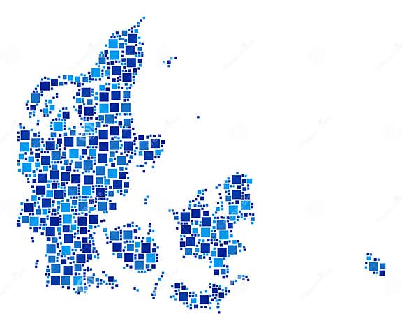 Denmark Map Mosaic of Pixels Stock Vector - Illustration of cartography ...