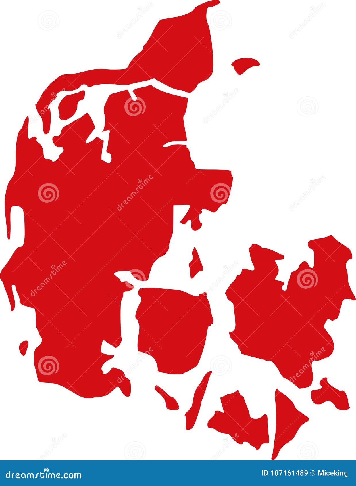 Denmark map vector stock vector. Illustration of cartography - 107161489