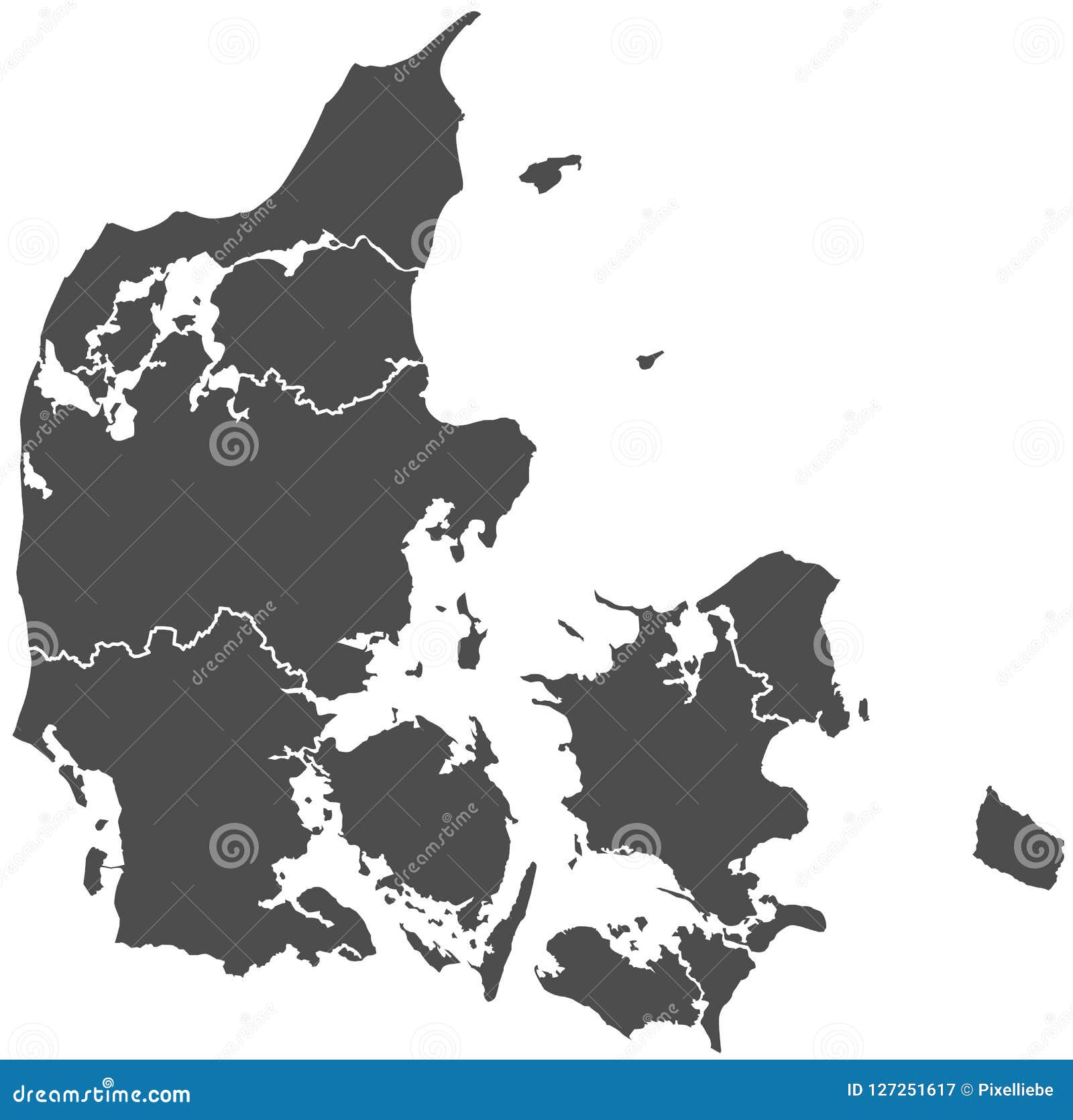 Denmark map vector stock illustration. Illustration of europe - 127251617