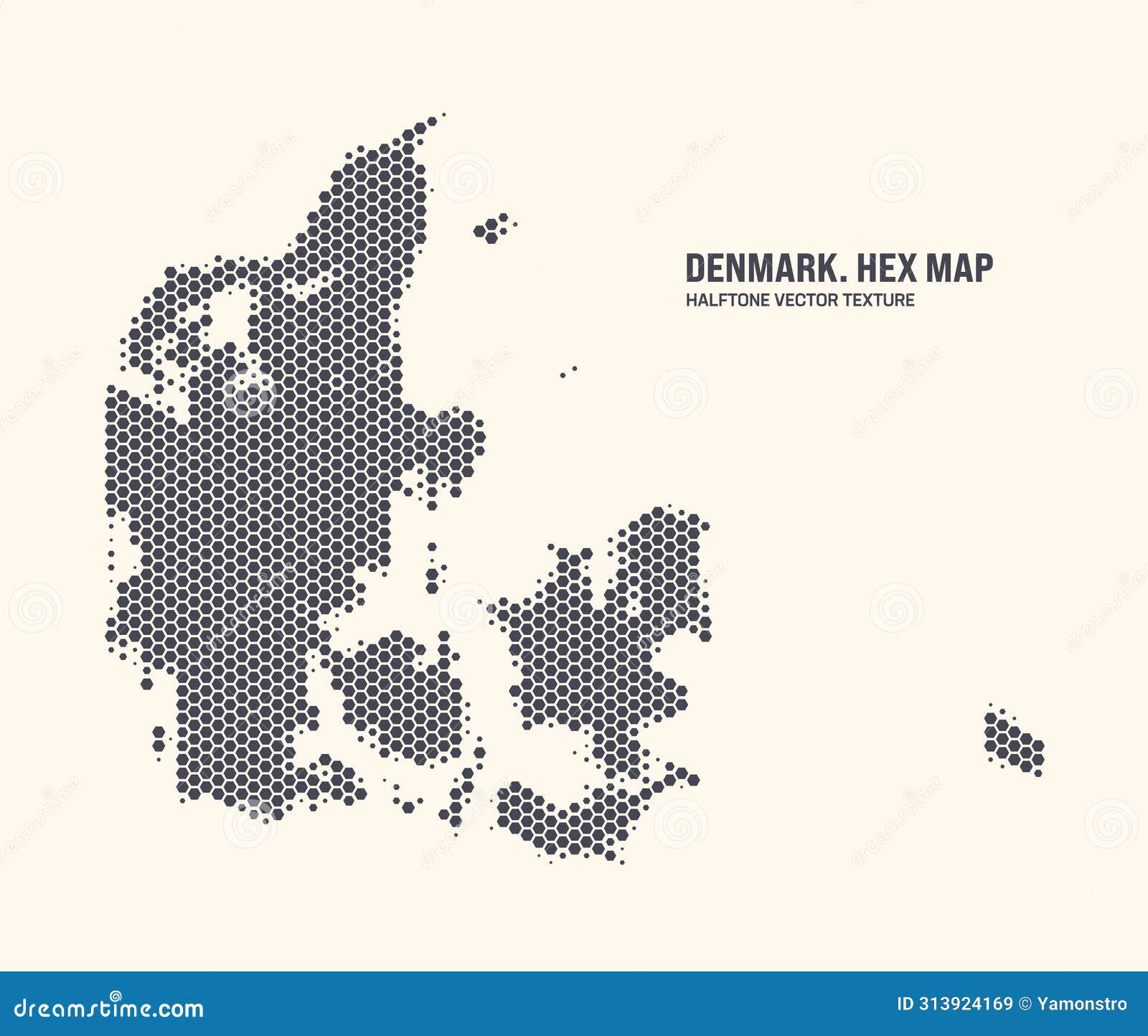 Denmark Map Vector Hexagonal Half Tone Pattern Isolated on Light ...