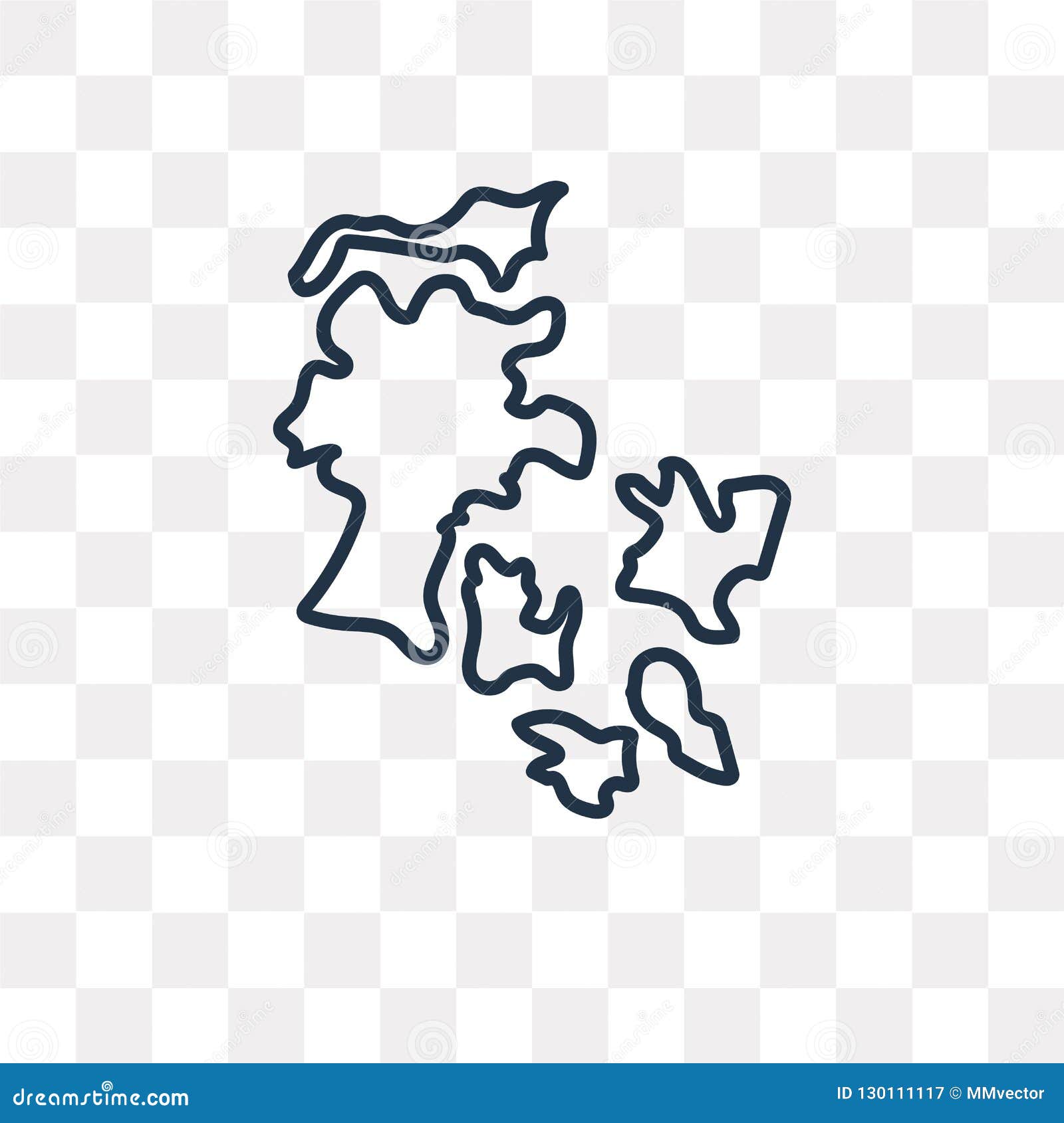 Denmark Map Vector Icon Isolated on Transparent Background, Line Stock ...