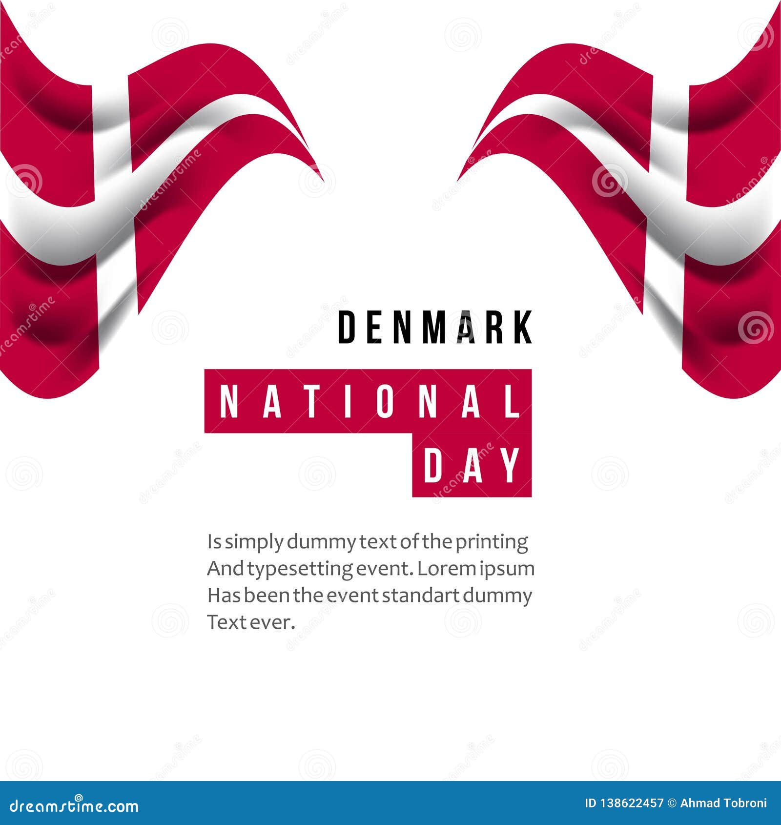 Denmark National Day Vector Template Design Illustration Stock Vector ...