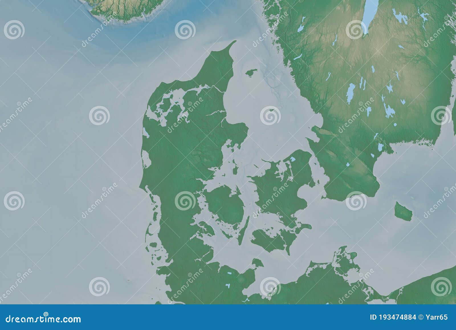 Denmark Neighbourhood. Relief Stock Illustration - Illustration of ...