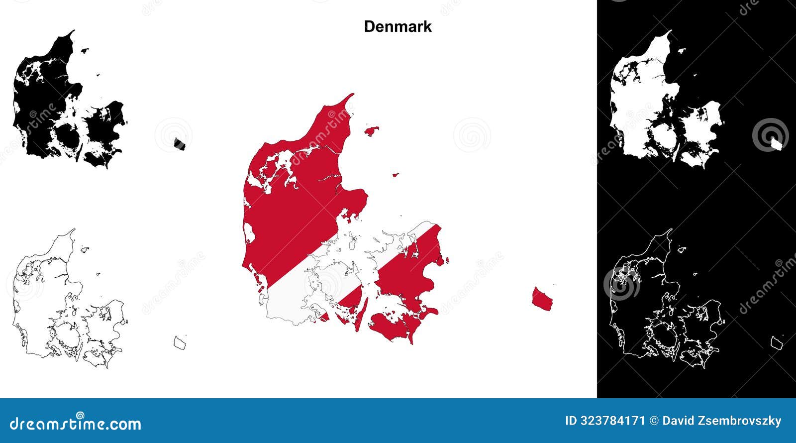 Denmark outline map stock illustration. Illustration of outline - 323784171