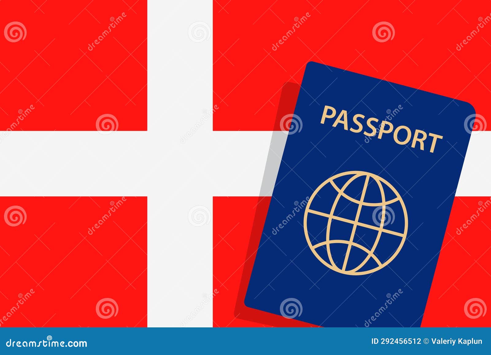 Denmark Passport. Denmark Flag Background. Vector Illustration Stock ...