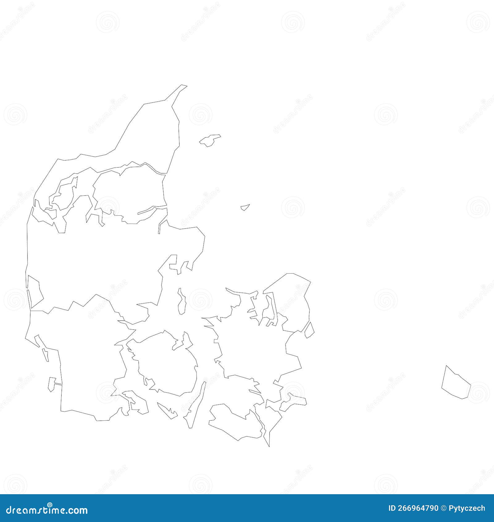 Denmark Political Map of Administrative Divisions Stock Illustration ...
