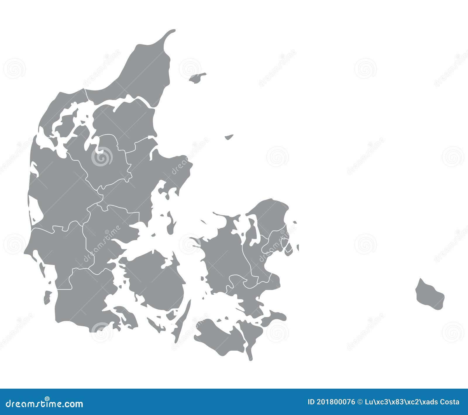 Denmark provinces map stock vector. Illustration of design - 201800076