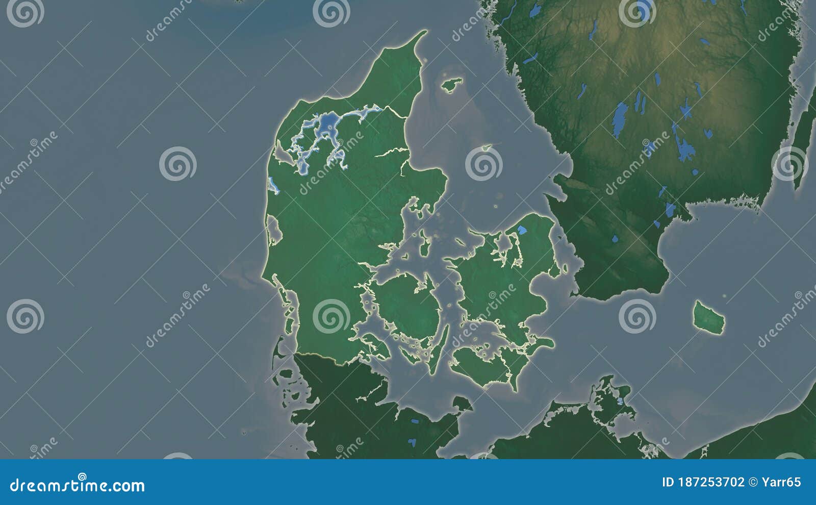 Denmark - Relief. Composition Stock Illustration - Illustration of ...