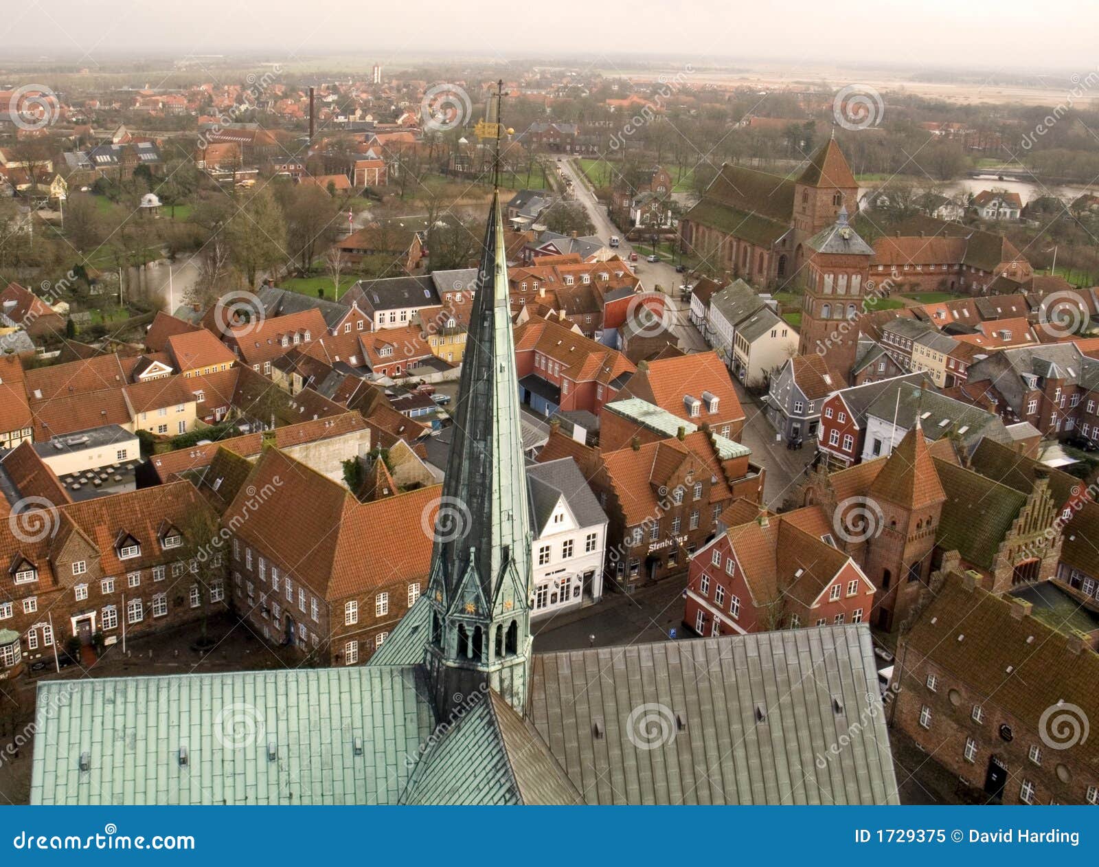 Denmark Ribe Aerial stock image. Image of religion, aerial - 1729375