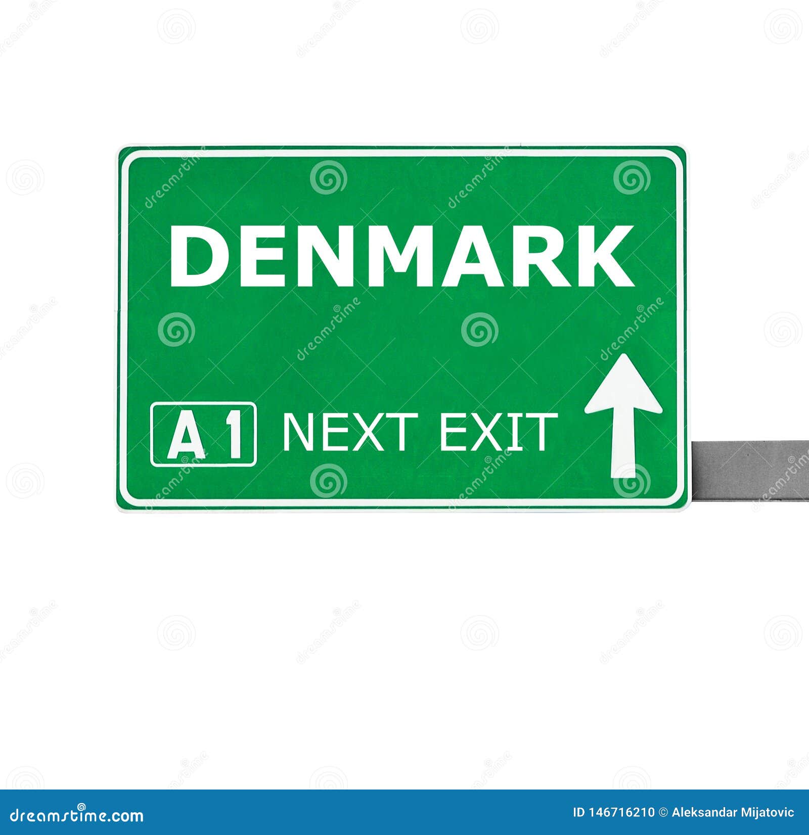 DENMARK Road Sign Isolated on White Stock Photo - Image of guide ...