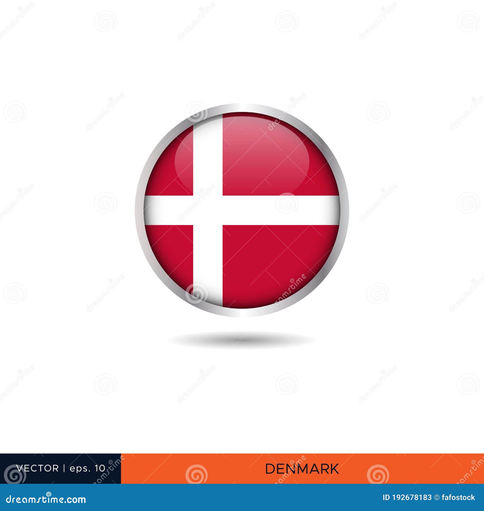 Denmark Round Flag Vector Design. Stock Vector - Illustration of nation ...