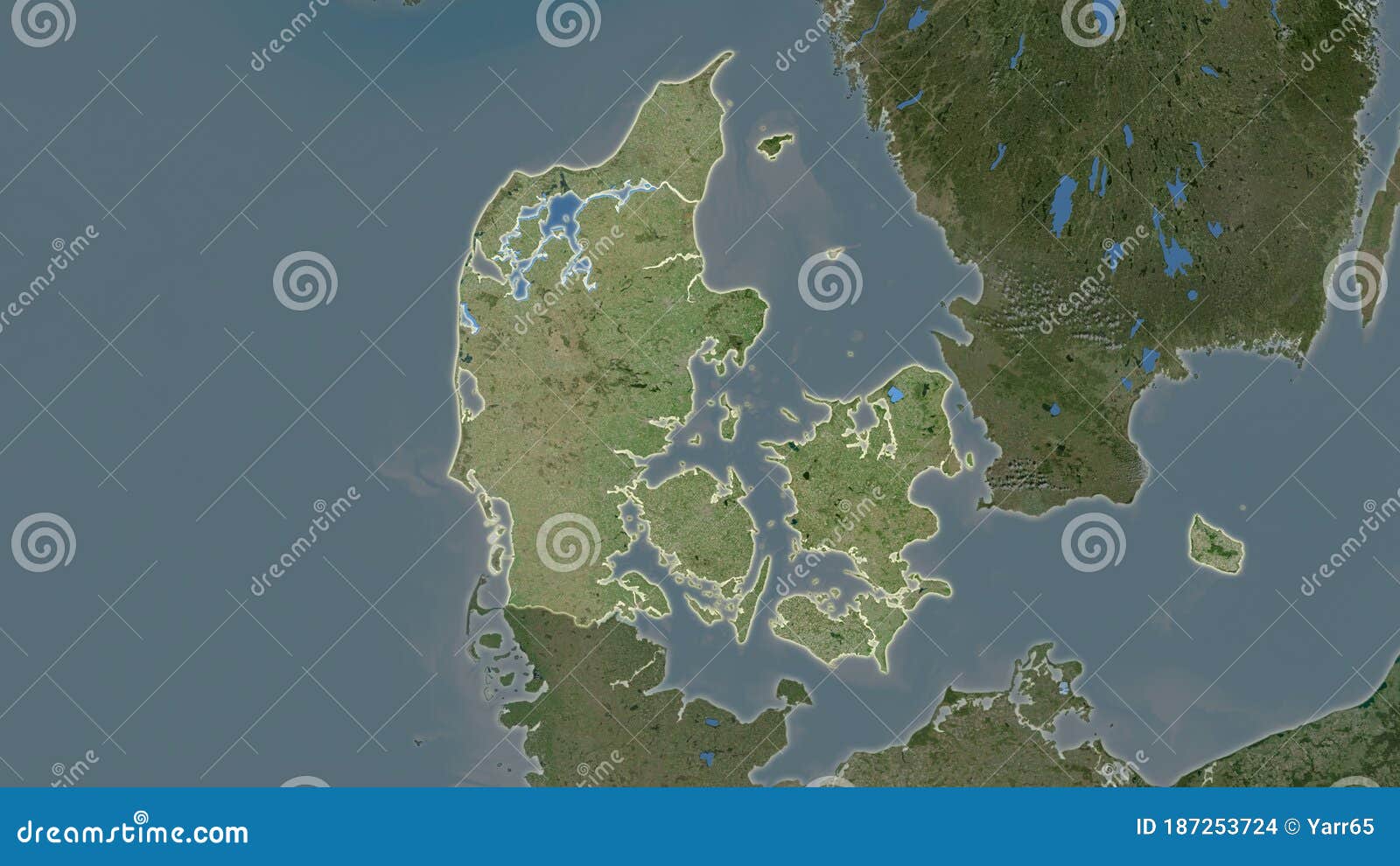 Denmark - Satellite. Composition Stock Illustration - Illustration of ...