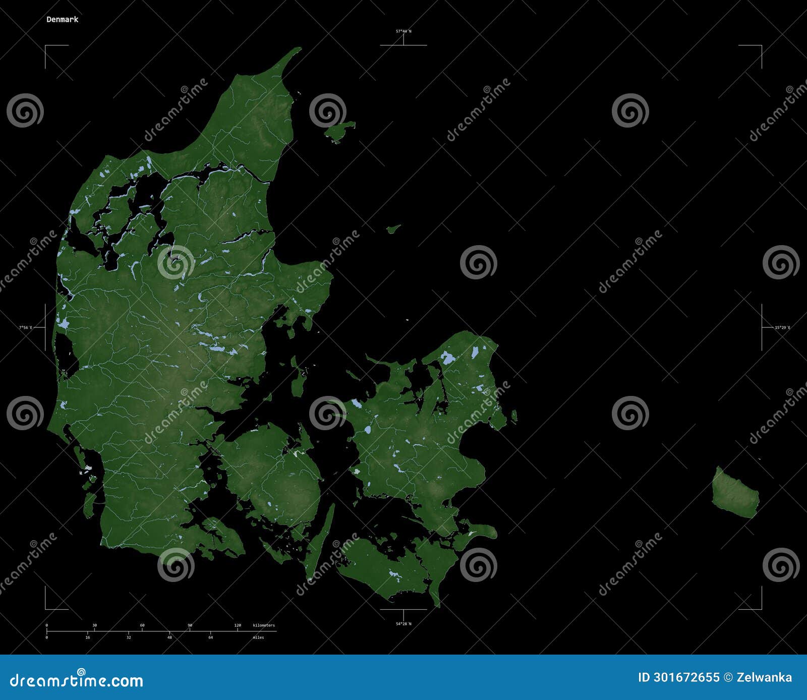 Denmark Shape on Black. Pale Stock Illustration - Illustration of atlas ...
