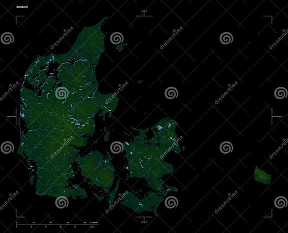 Denmark Shape on Black. Physical Stock Illustration - Illustration of ...