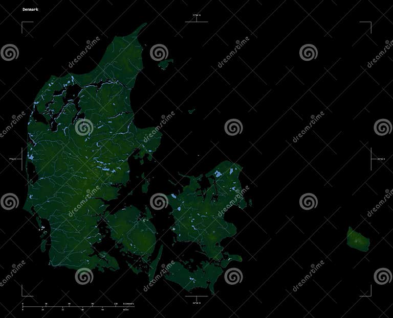 Denmark Shape on Black. Physical Stock Illustration - Illustration of ...