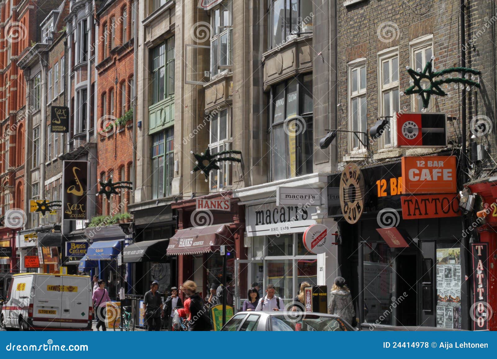 Denmark street in London editorial stock photo. Image of popular - 24414978