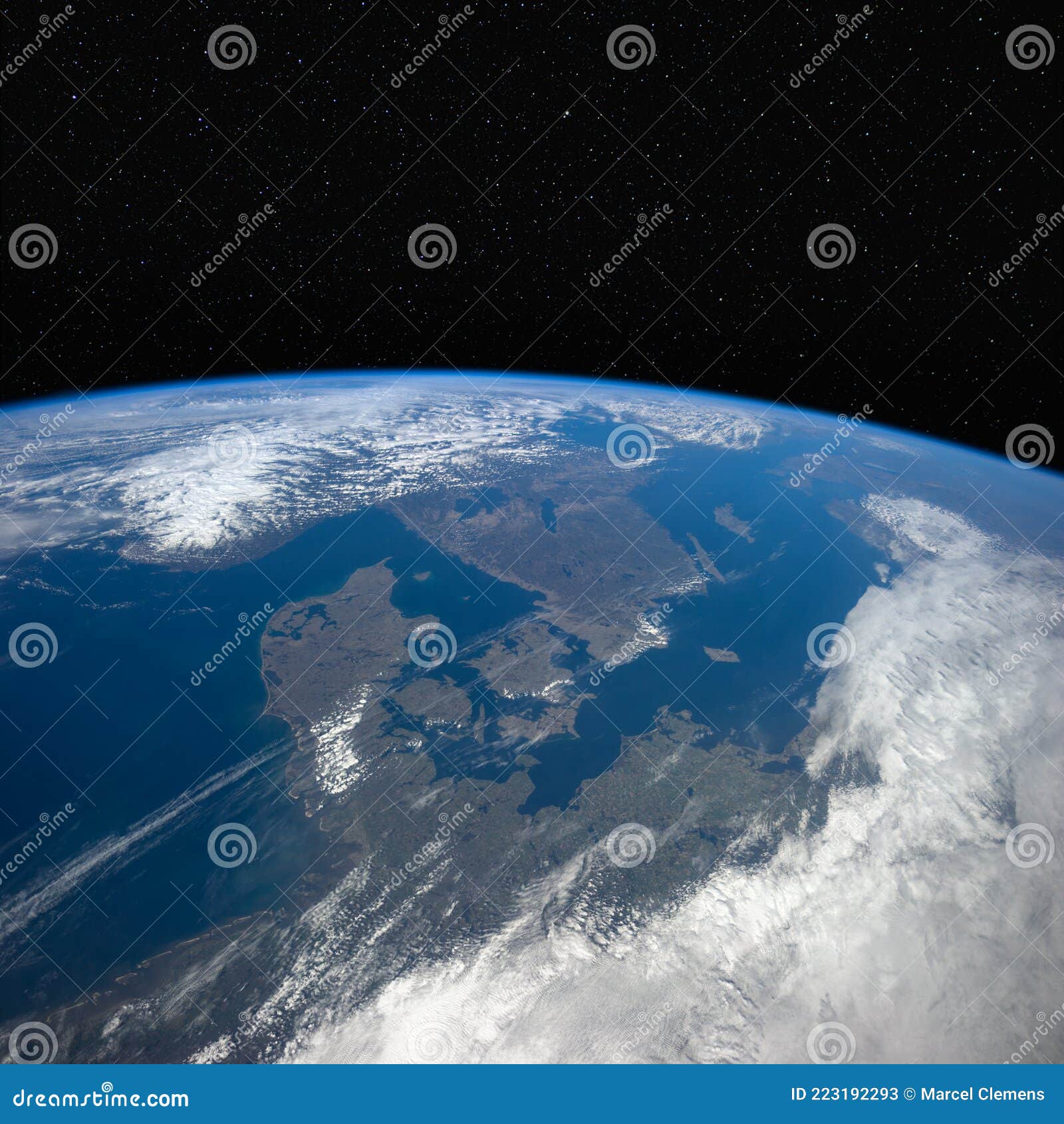 Denmark and Sweden from Space Stock Image - Image of germany, night ...