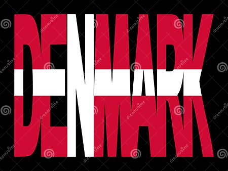 Denmark text with flag stock vector. Illustration of silhouette - 4397975