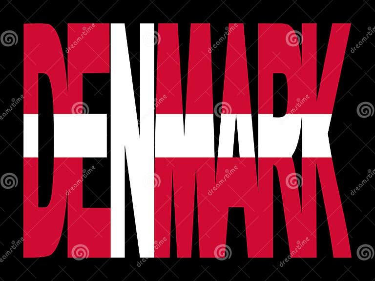 Denmark text with flag stock vector. Illustration of silhouette - 4397975