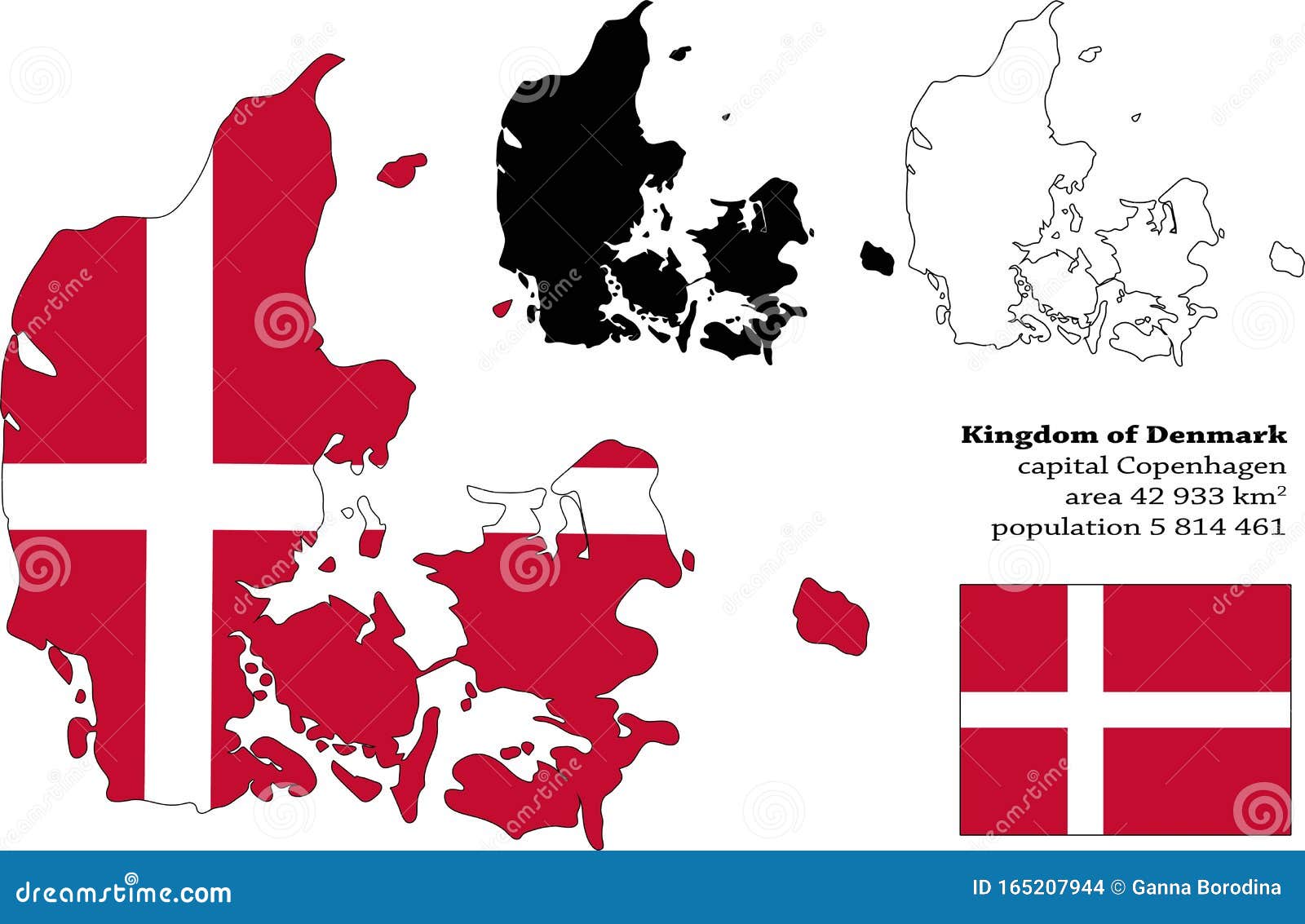 Denmark Population Map. Large Group Of People In A Shape Of Danish Map ...
