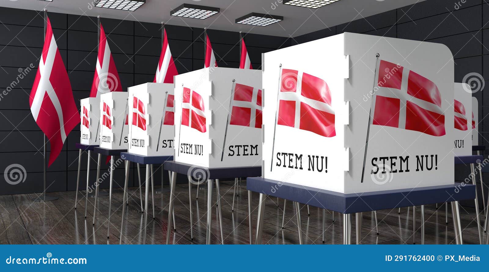 Denmark - Voting Booths - Election Concept Stock Illustration ...
