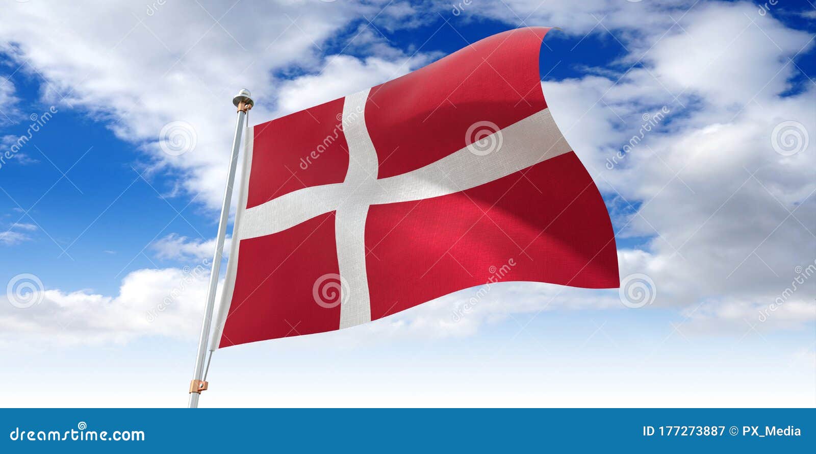 Denmark - Waving Flag - 3D Illustration Stock Illustration ...