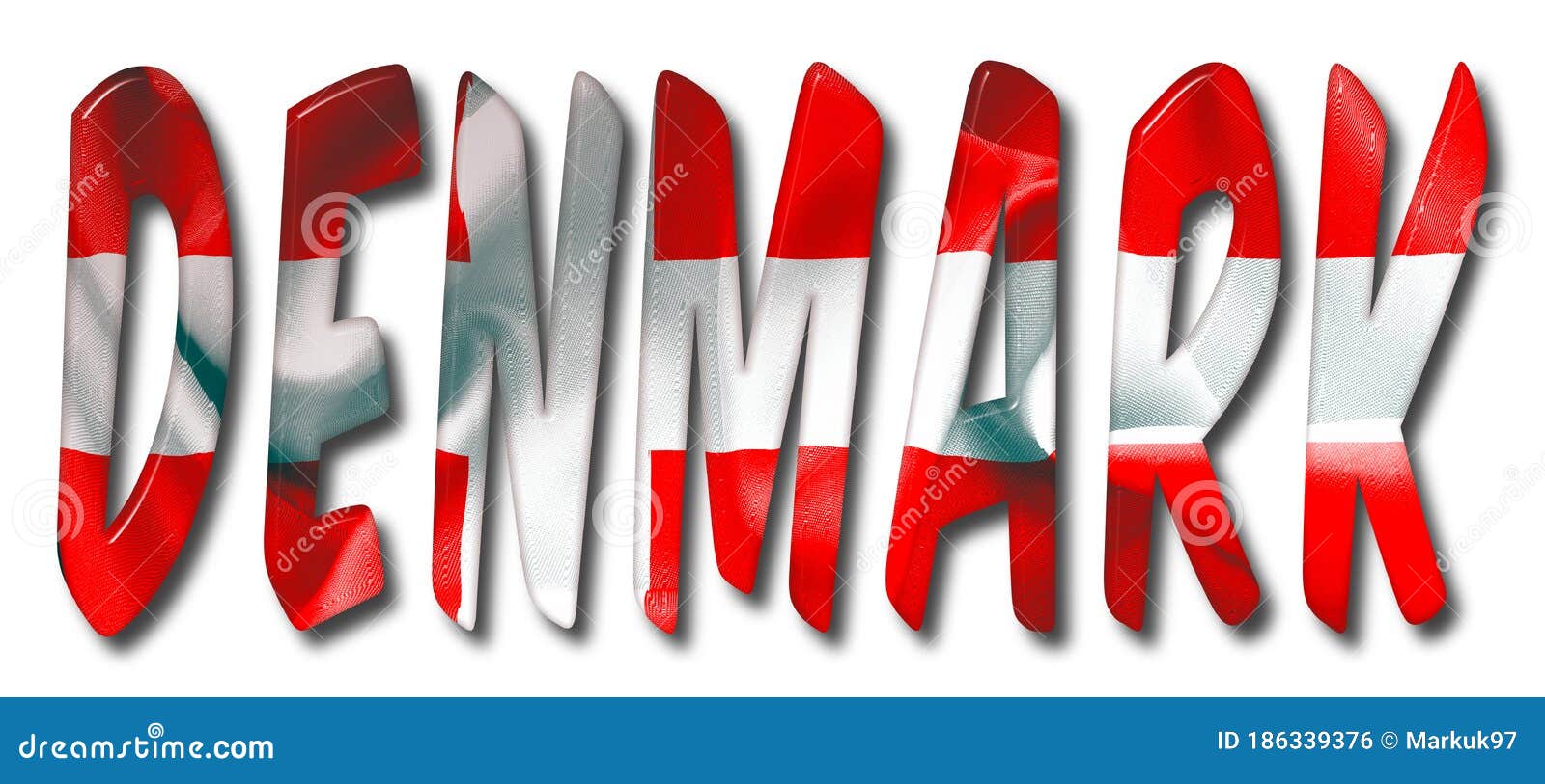 Denmark Word With Flag Texture Stock Photo - Image of clipping ...