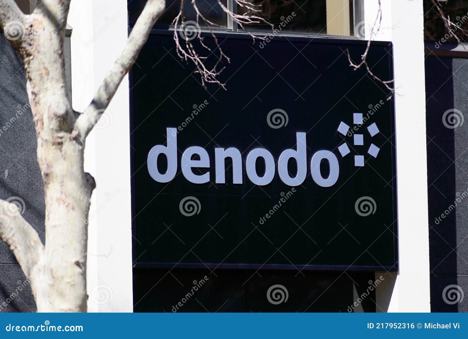 Denodo Sign and Logo on Facade of Data Virtualization Denodo ...