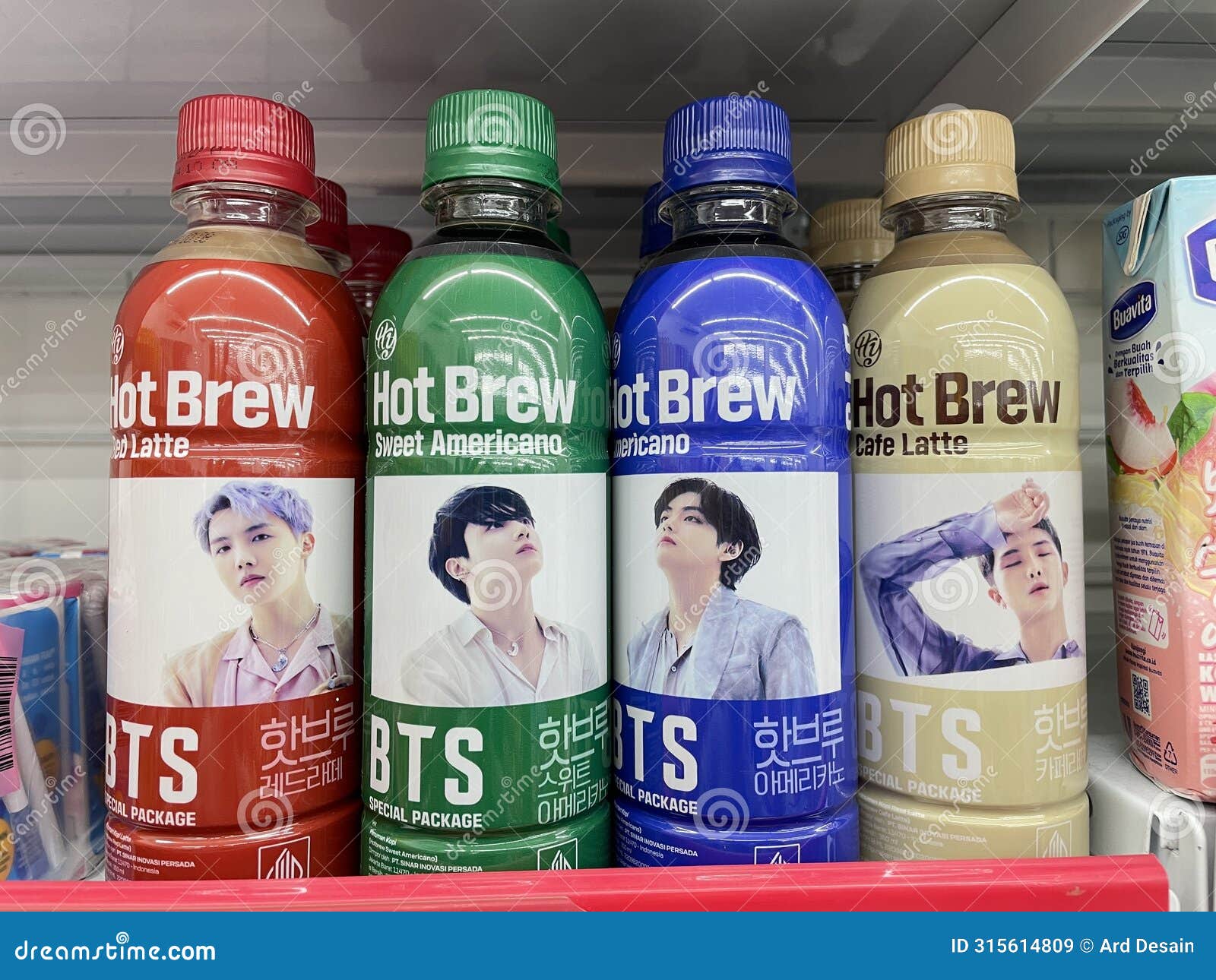 4 Bottles of Coffee Drinks Labeled BTS in Retail Editorial Stock Image ...