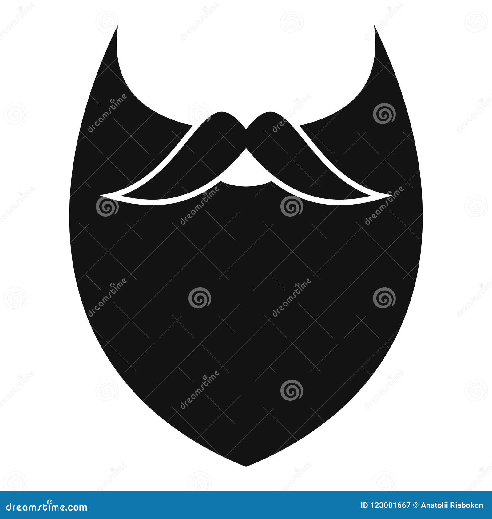 Dense Beard Icon, Simple Style. Stock Illustration - Illustration of ...