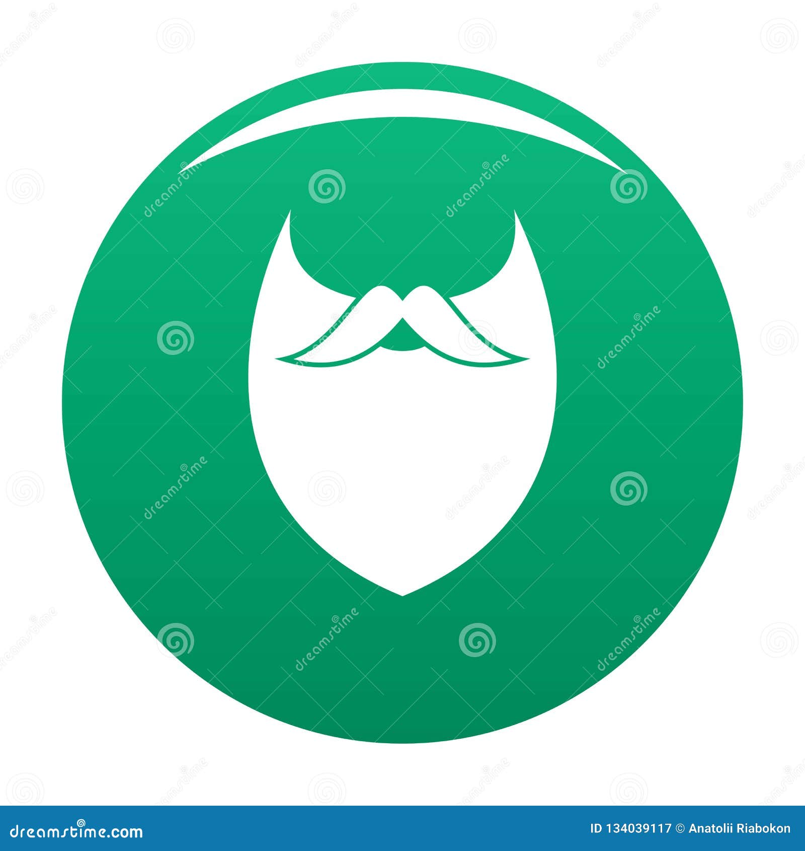 Dense Beard Icon Vector Green Stock Vector - Illustration of hair ...