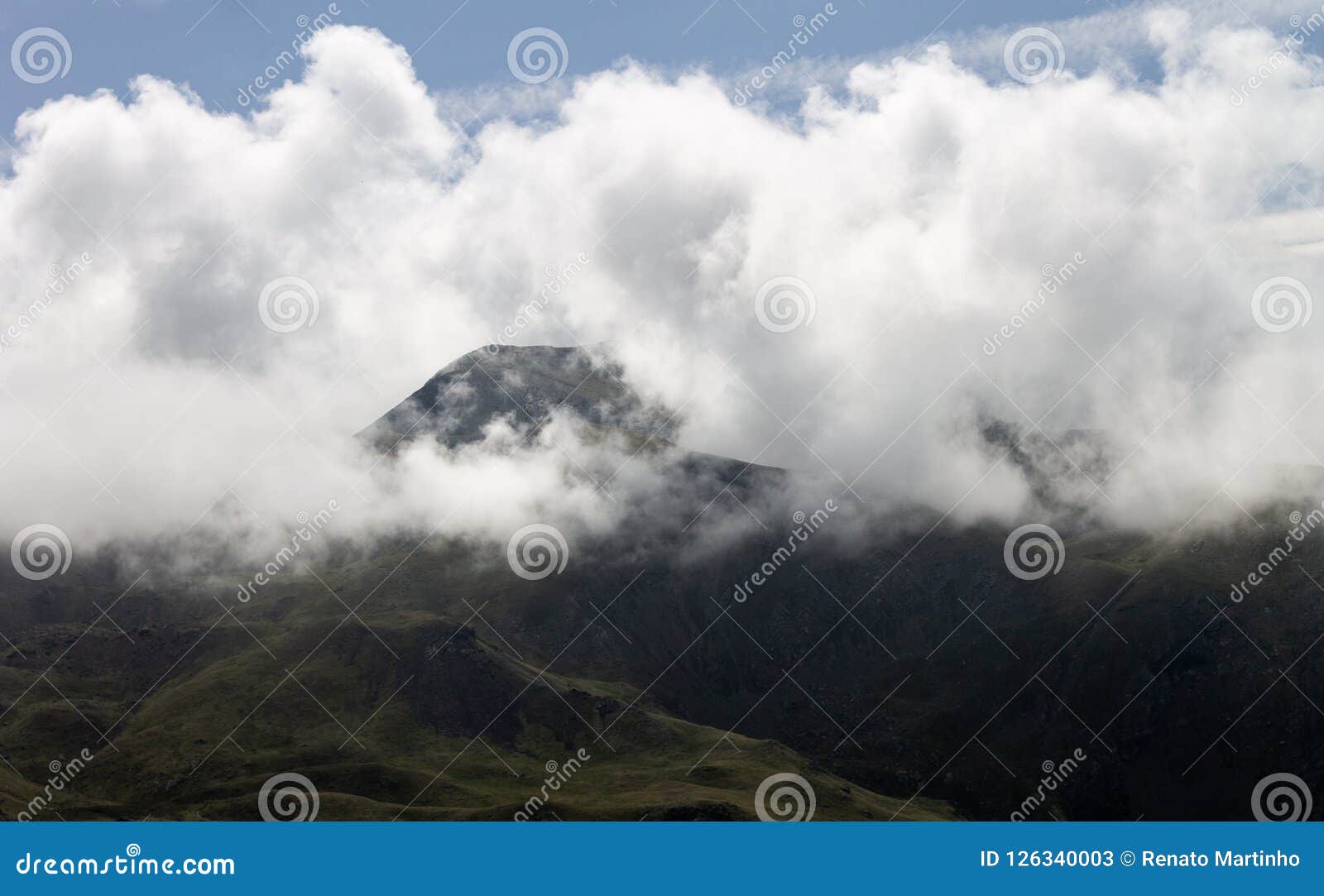 Cloud Formations Surround Mountain Top Stock Image - Image of fantastic ...