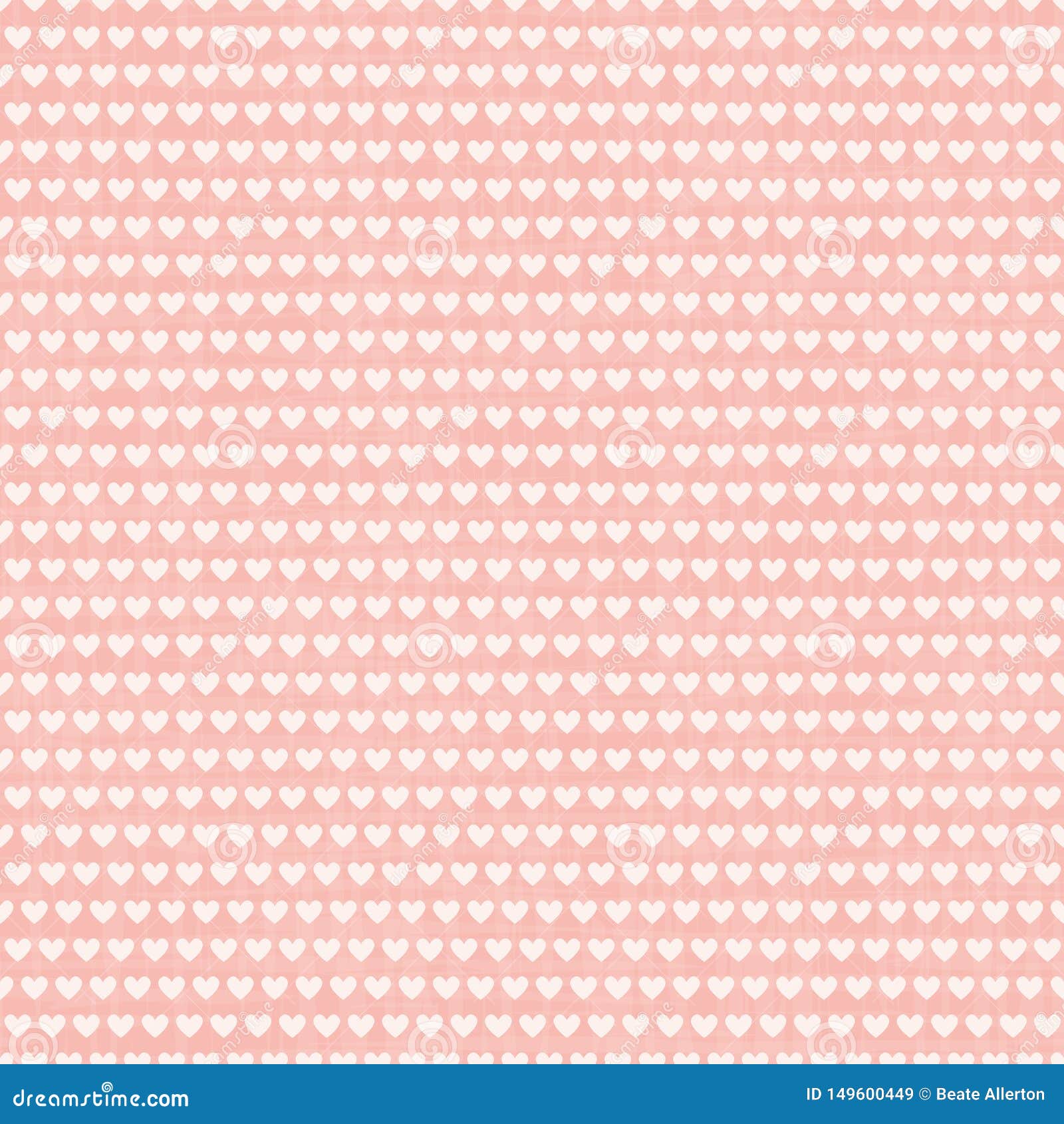 Dense Cream White Rows of Hearts in Horizontal Brick Repeat Design ...