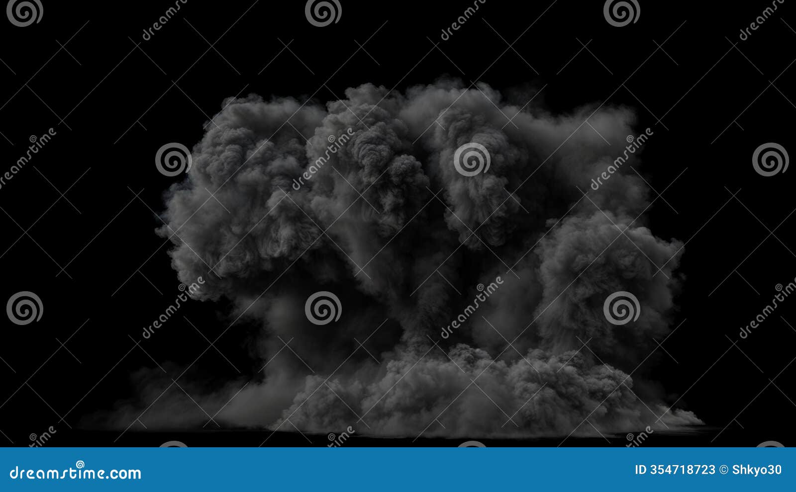 Dense Dark Smoke of Huge Explosion Like War Artillery on Black Stock ...