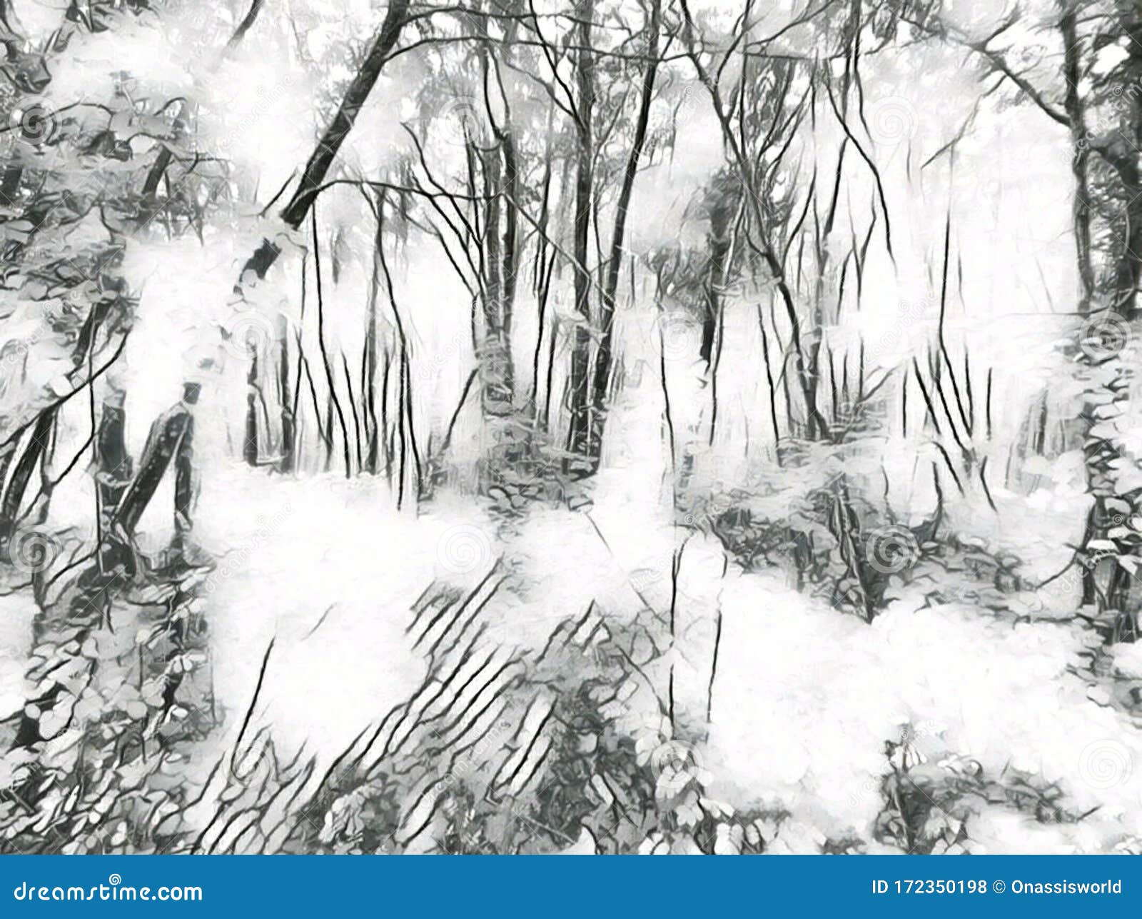 Dense Forest Abstract Art Background Stock Illustration - Illustration ...