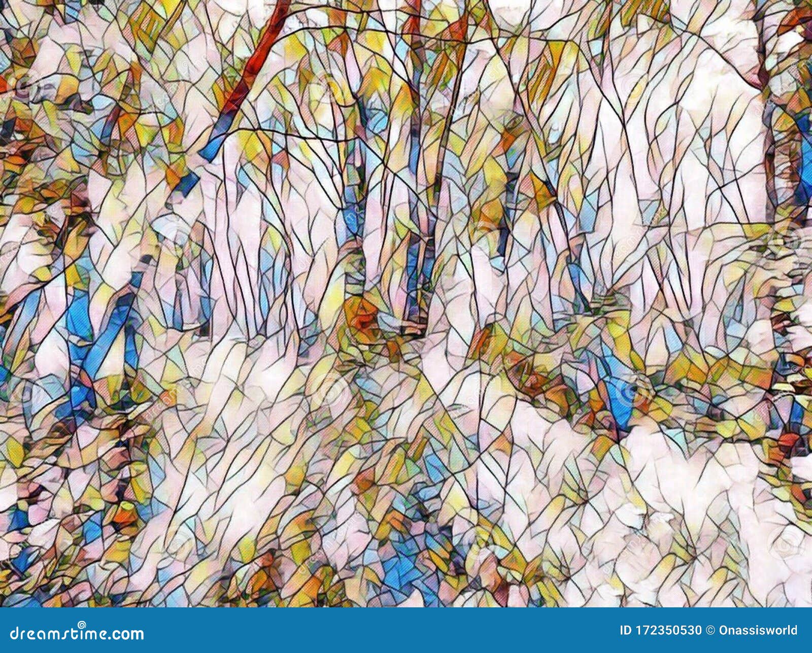 Dense Forest Abstract Art Background Stock Illustration - Illustration ...