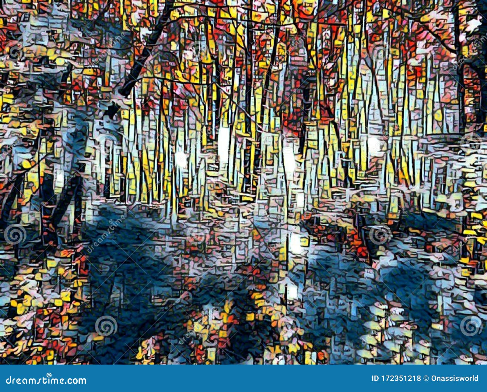 Dense Forest Abstract Art Background Stock Illustration - Illustration ...