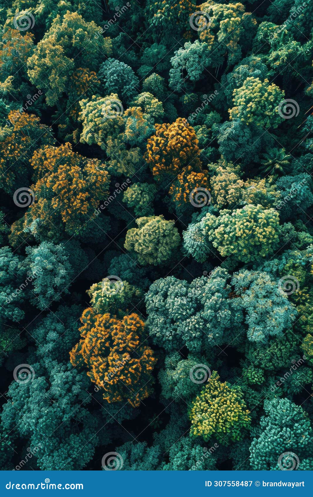Dense Forest Canopy with Abundant Trees Stock Illustration ...