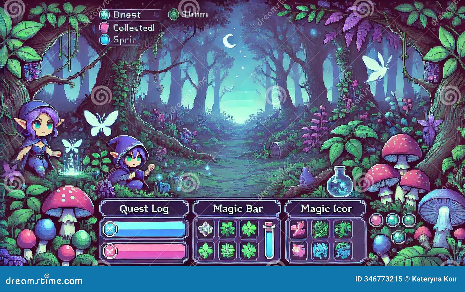 A Dense Forest Filled with Mythical Creatures Like Fairies, Sprites ...