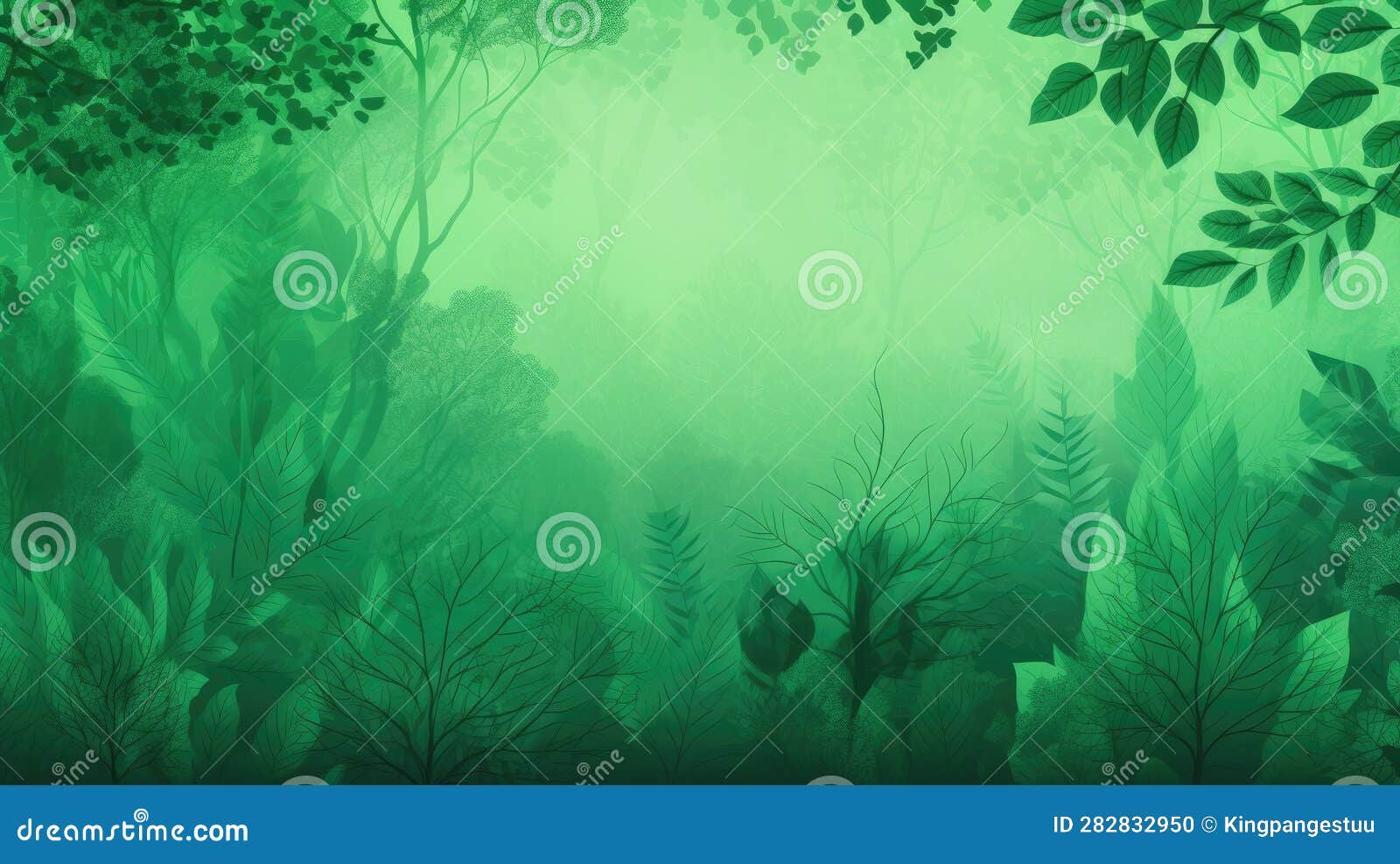 A Dense Forest Shrouded in Green Mist Stock Illustration - Illustration ...
