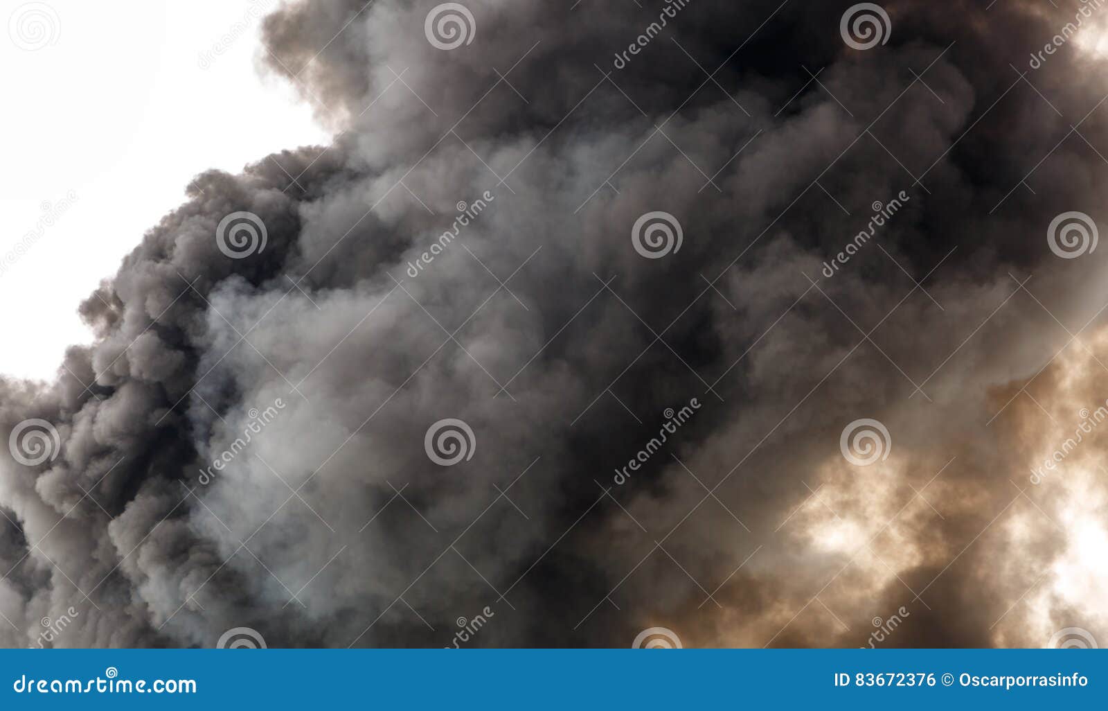 A Dense and Great Smoke from a Fire Covering a Park Stock Photo - Image ...
