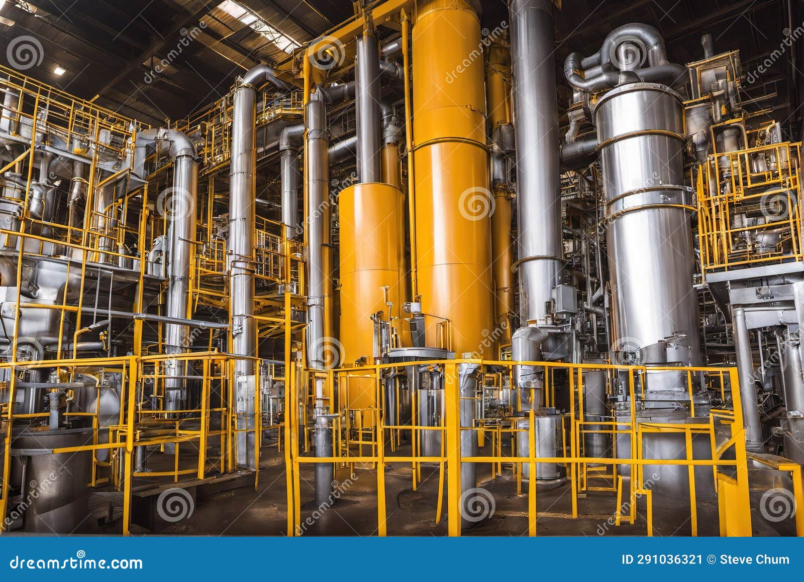 Dense Industrial Pipelines in Large Chemical Plants Stock Illustration ...