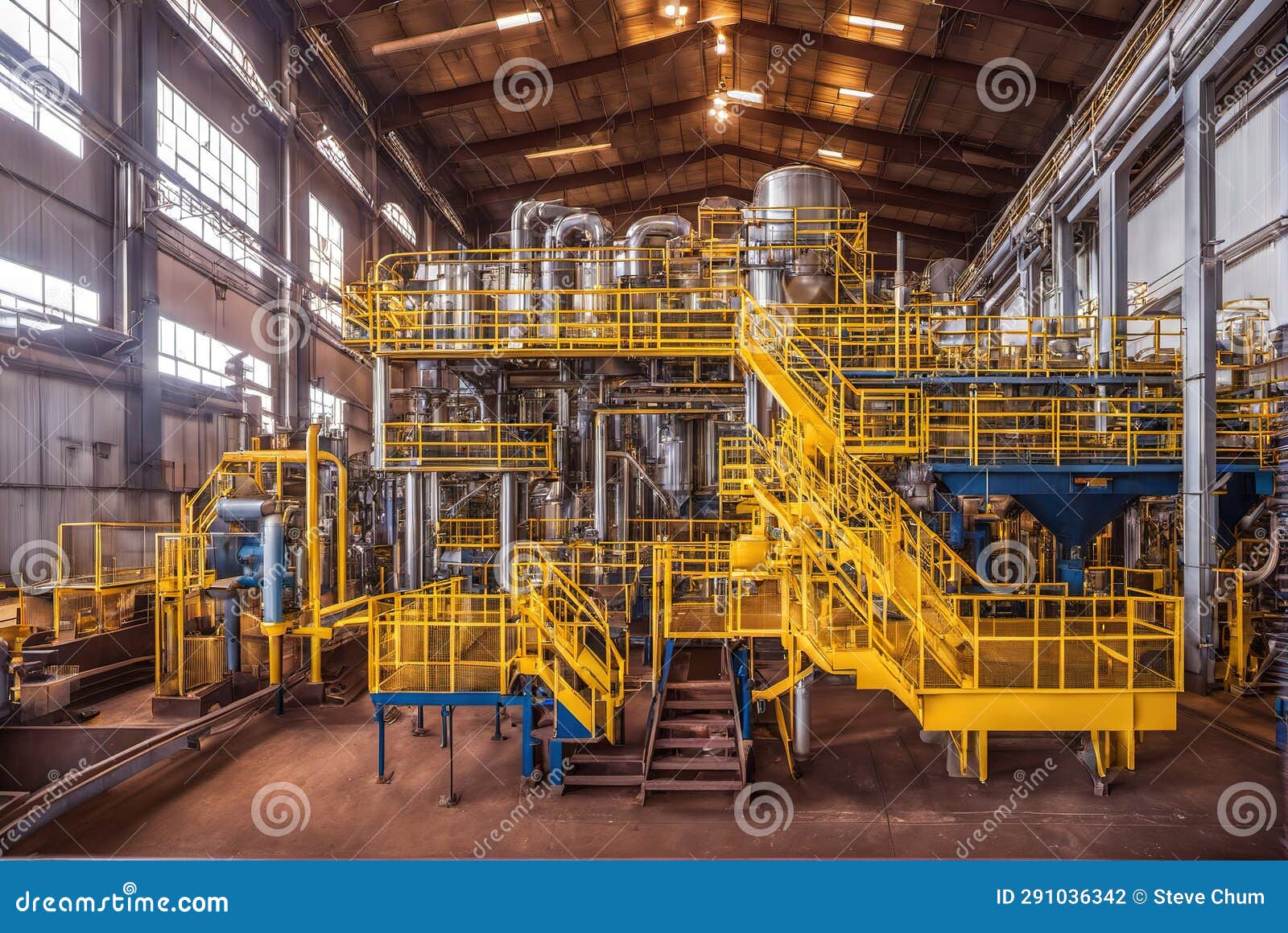 Dense Industrial Pipelines in Large Chemical Plants Stock Illustration ...