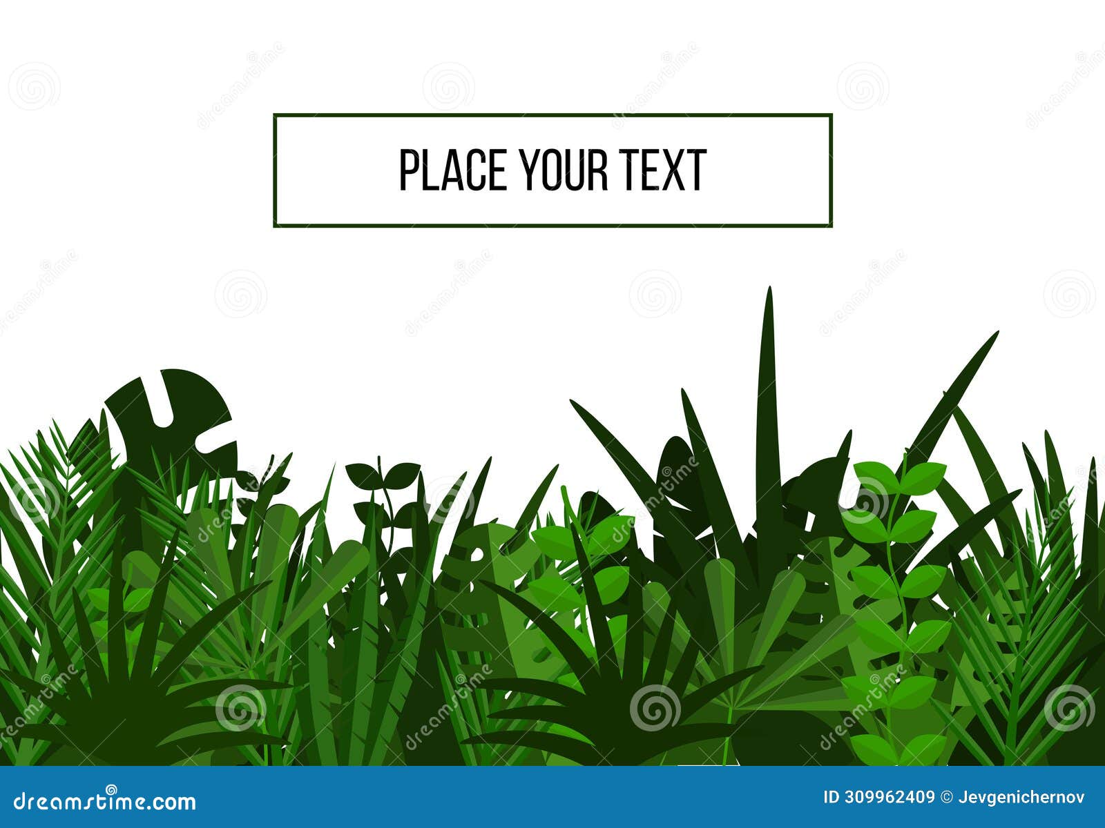 Dense Jungle Grass Background Flat Stock Vector - Illustration of tree ...