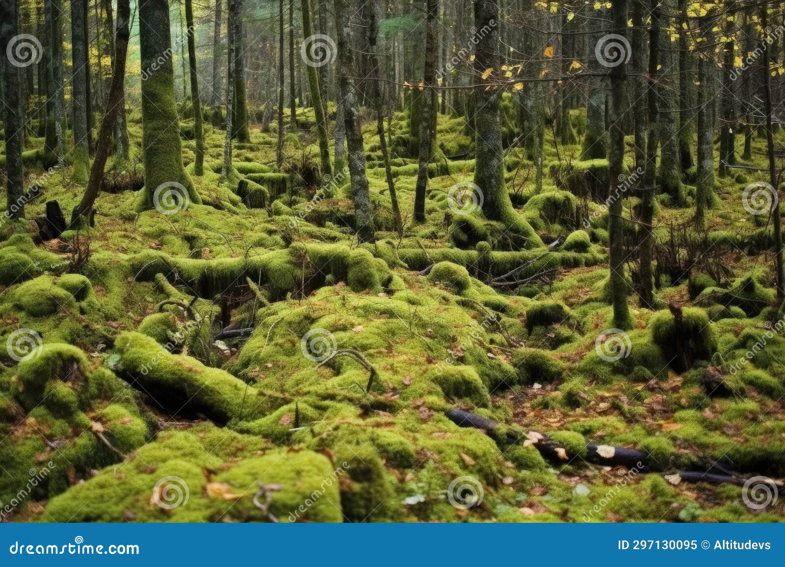 Dense Layer of Mosses Covering Forest Floor Stock Image - Image of ...